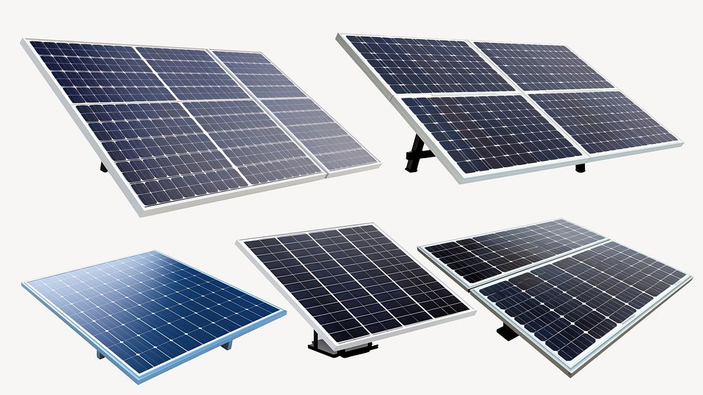Solar panel element set | Free Photo - rawpixel
