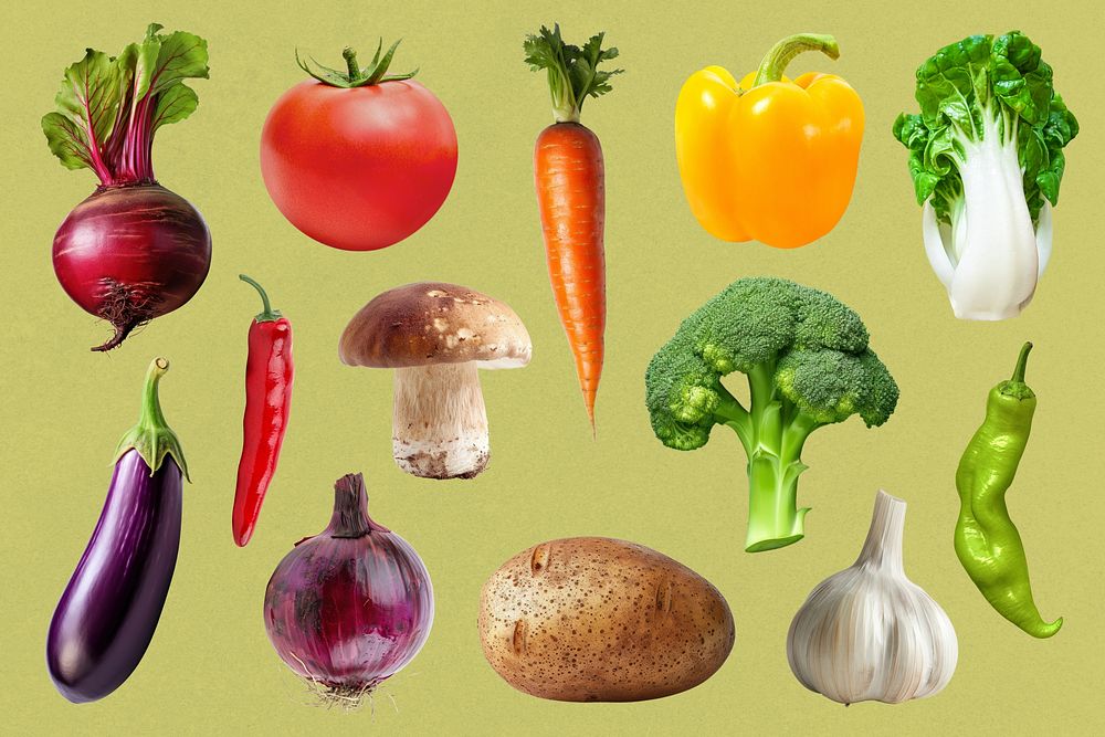 Various organic vegetable element set | Free Photo - rawpixel