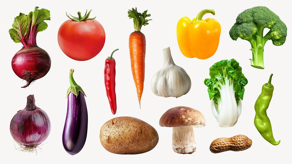 Various organic vegetable element set | Free Photo - rawpixel