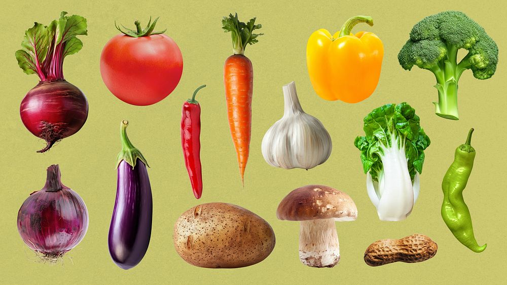 Various organic vegetable element set | Free Photo - rawpixel