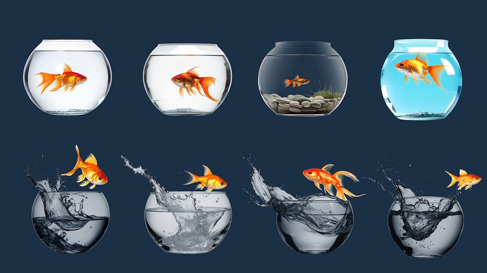 Goldfish bowl element set | Free Photo - rawpixel