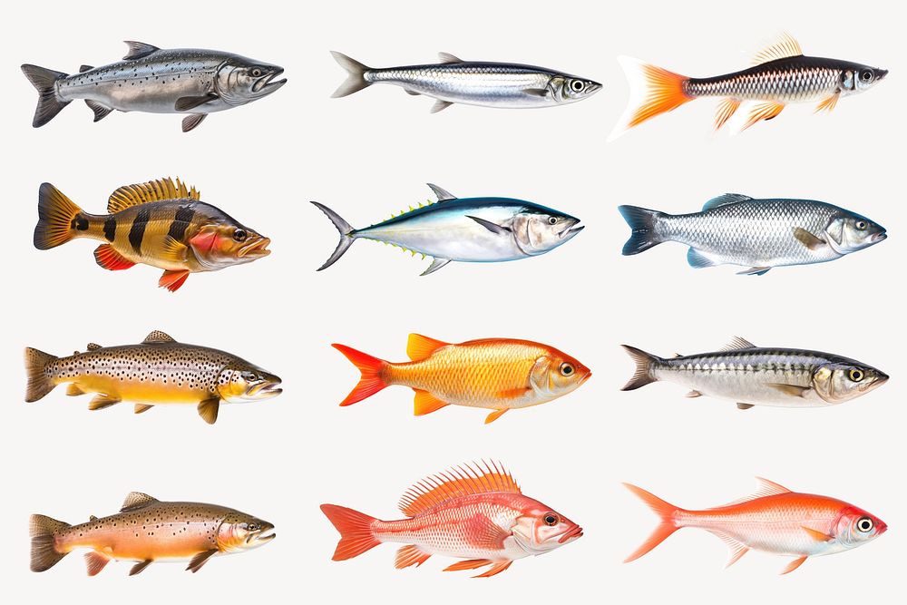 Edible fish animal element set | Free Photo - rawpixel