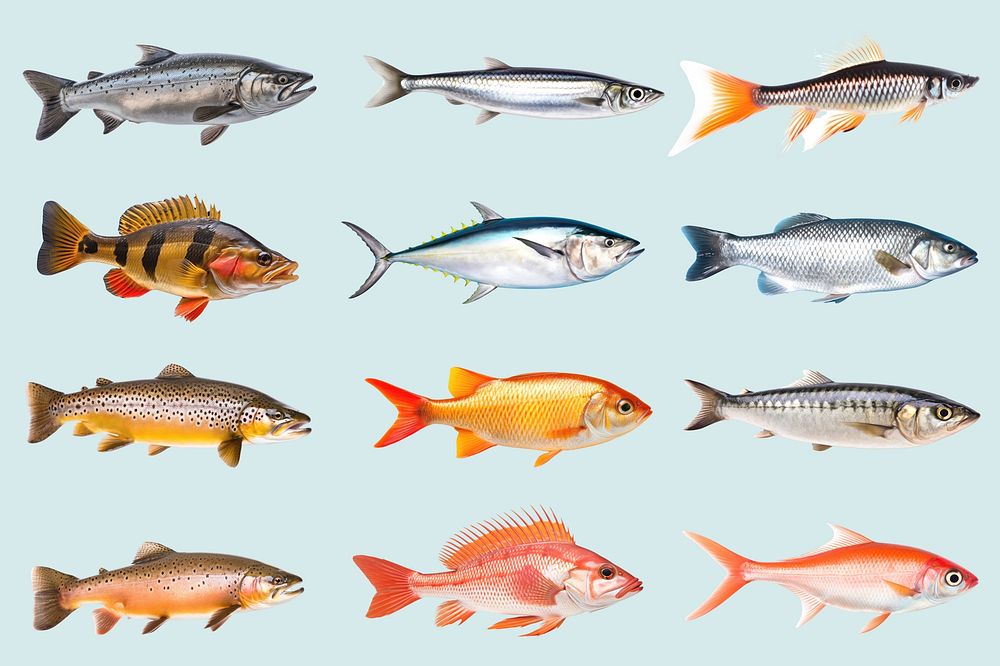 Edible fish animal element set | Free Photo - rawpixel