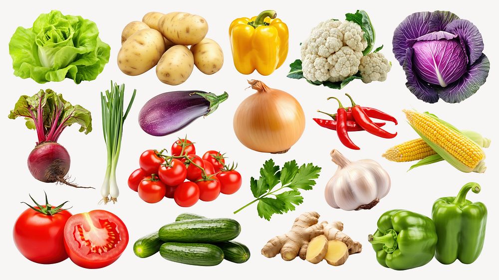 Fresh organic vegetable element set | Free Photo - rawpixel