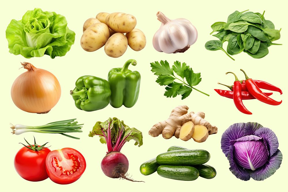Fresh organic vegetable element set | Free Photo - rawpixel