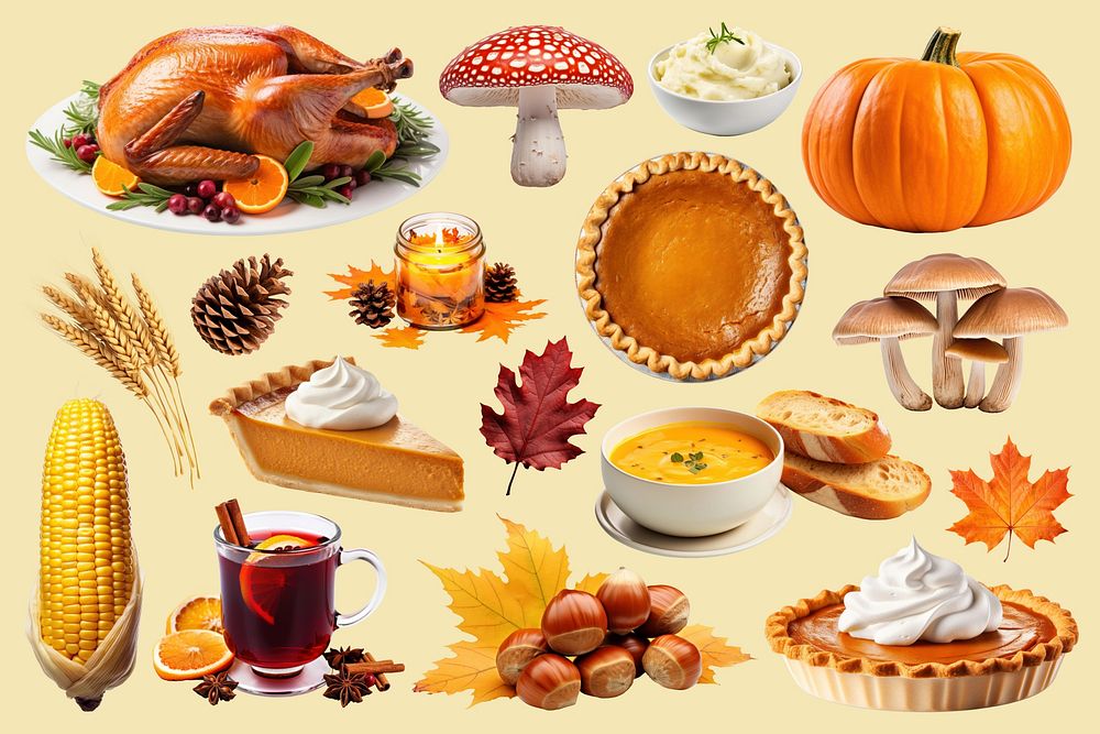 Thanksgiving vibes design element set | Free Photo - rawpixel