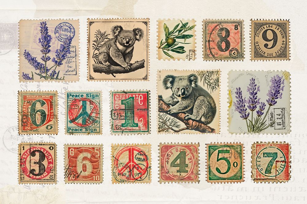 Vintage stamp design element set | Free Photo - rawpixel
