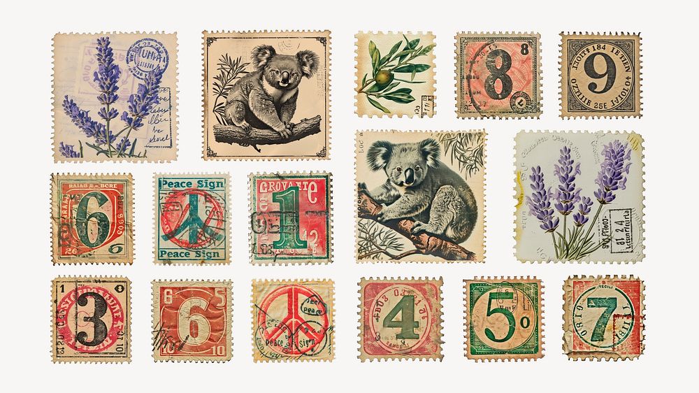 Vintage stamp design element set | Free Photo - rawpixel
