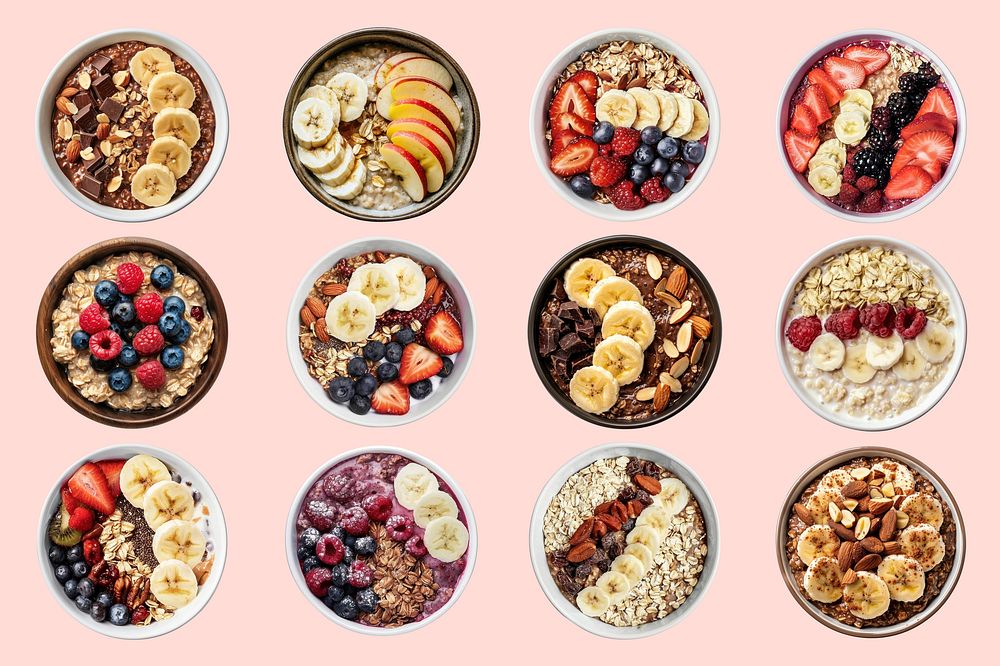 Oatmeal bowl aerial view design | Free Photo - rawpixel