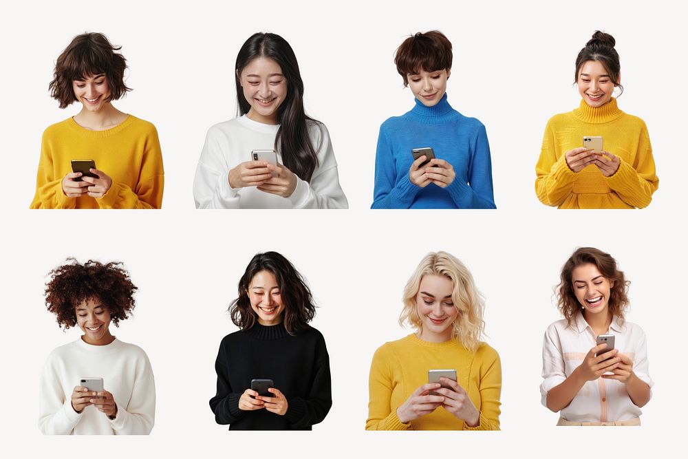 Diverse women using phones design | Free Photo - rawpixel