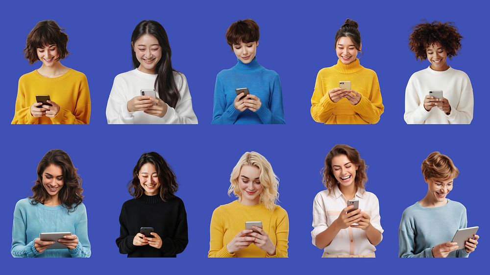 Diverse women using phones design | Free Photo - rawpixel