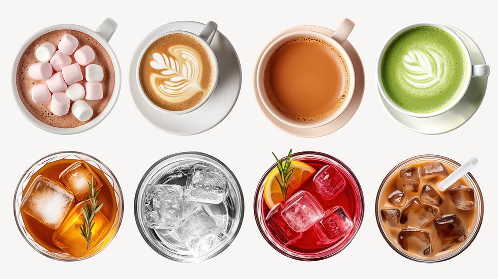 Top view drinks design element | Free Photo - rawpixel