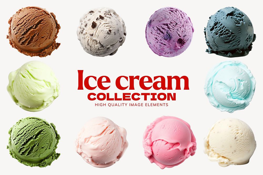 Ice cream element set | Premium Photo - rawpixel