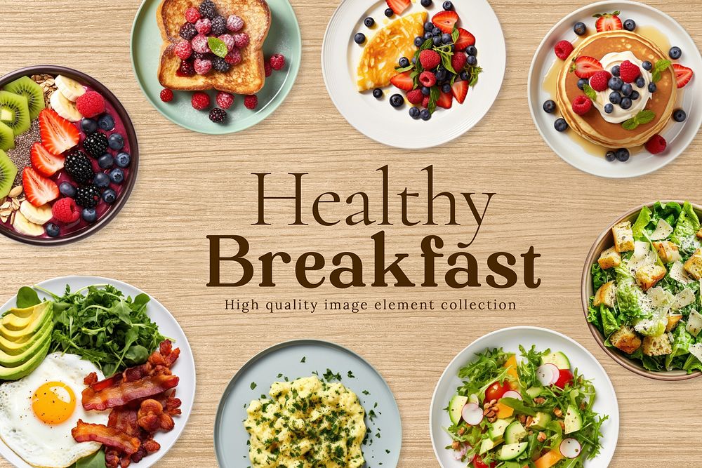 Healthy Breakfast element set | Free Photo - rawpixel