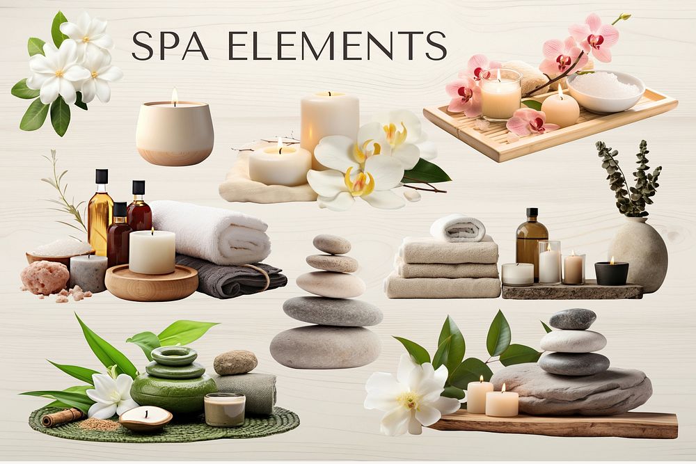Spa element set | Free Photo - rawpixel