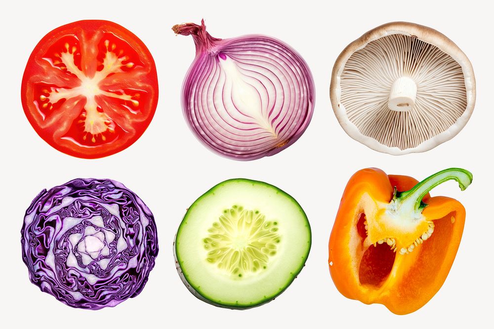 Photo half vegetables element set | Premium Photo - rawpixel