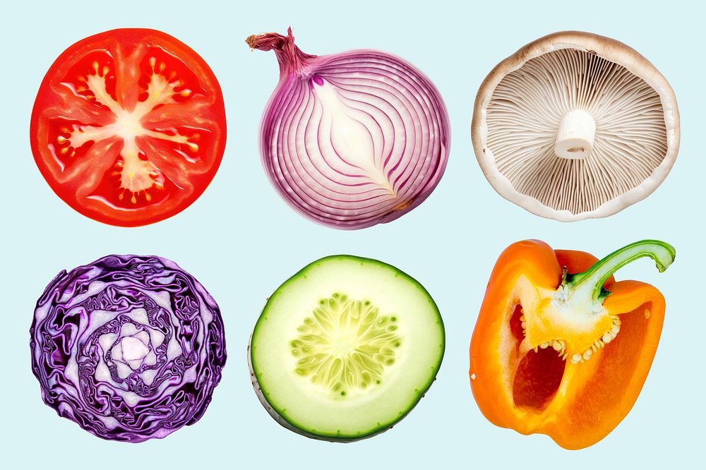 Photo half vegetables element set | Free Photo - rawpixel
