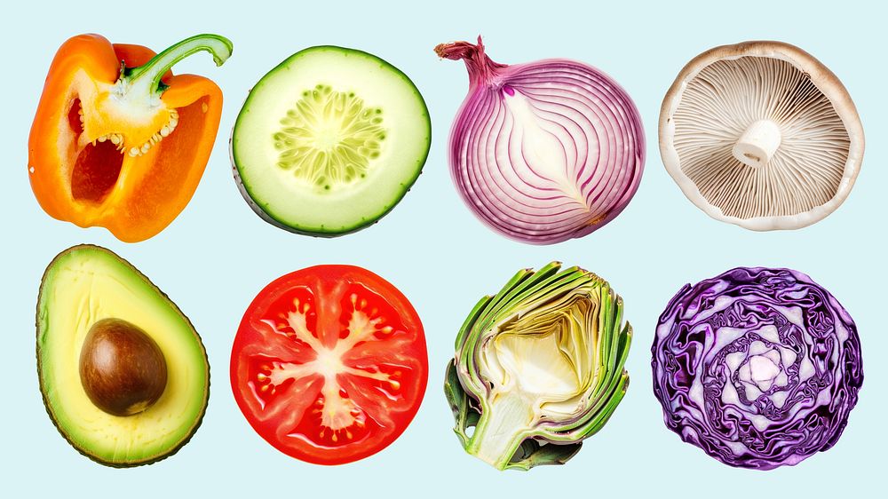 Photo half vegetables element set | Free Photo - rawpixel