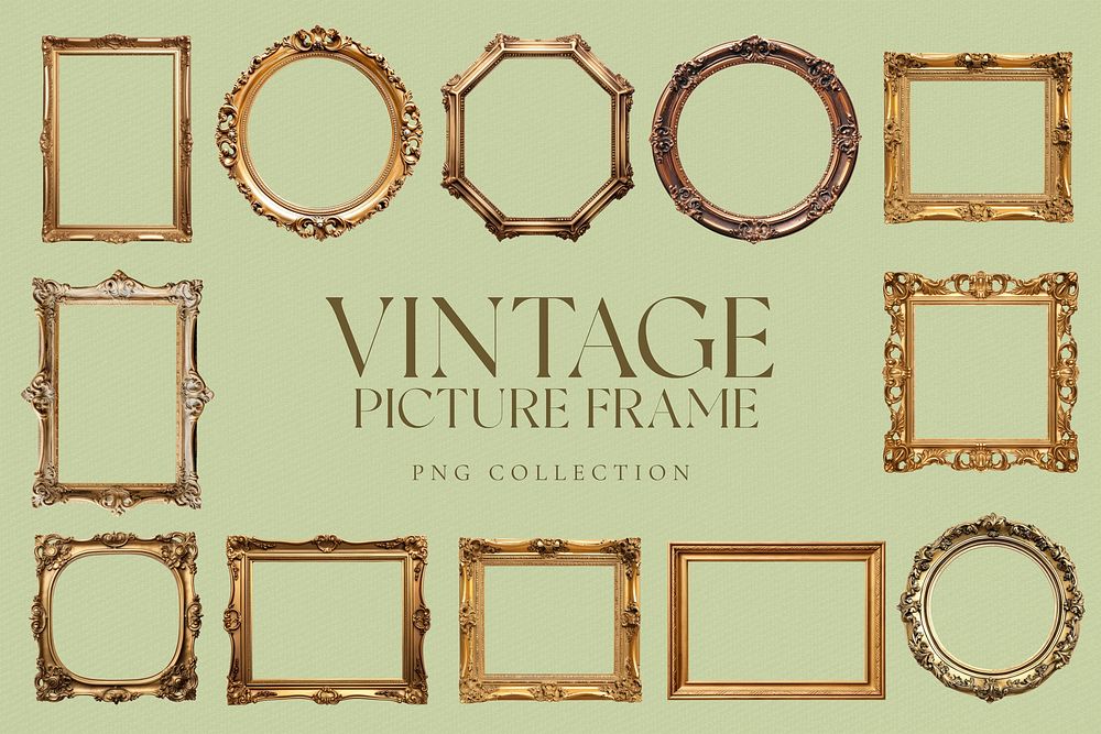 Vintage picture frame element set | Premium Photo - rawpixel
