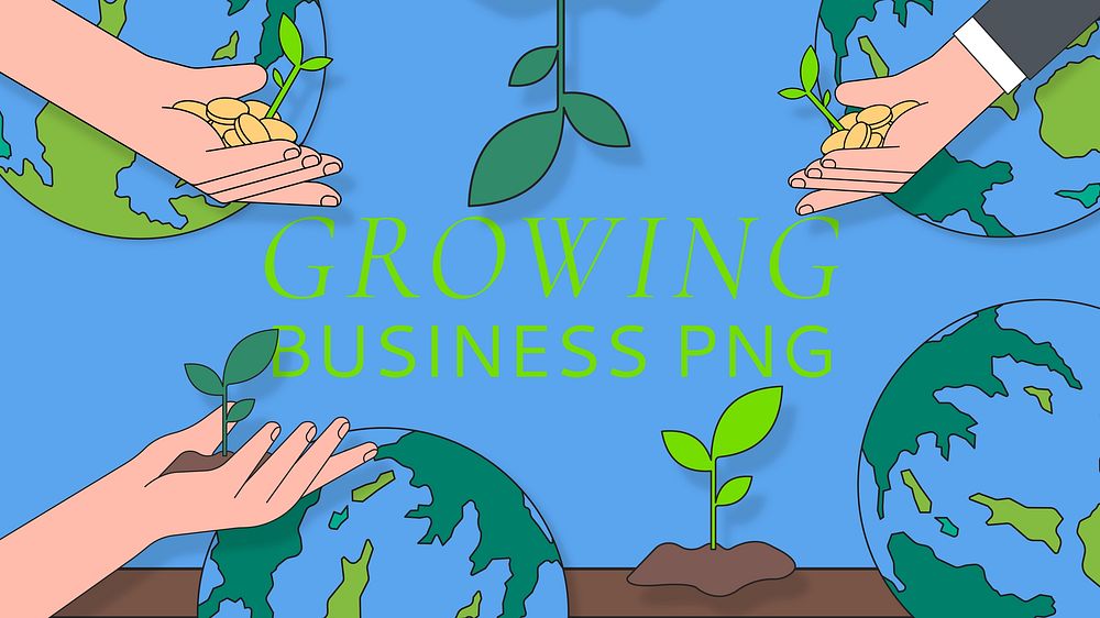 Growing global business illustration set | Free Photo - rawpixel