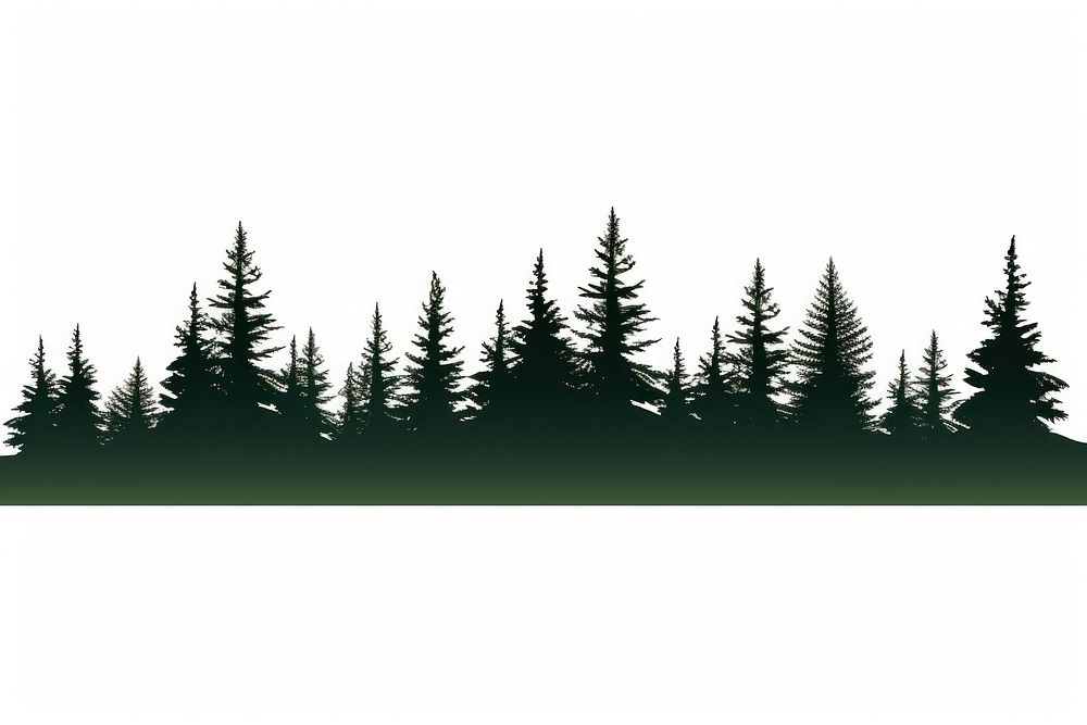 Evergreen forest silhouette illustration | Free Photo Illustration ...