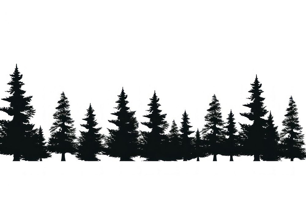 Silhouette forest tree line illustration | Free Photo Illustration ...