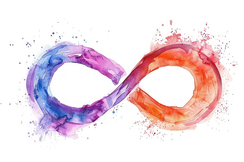 Colorful infinity symbol watercolor illustration | Free Photo ...