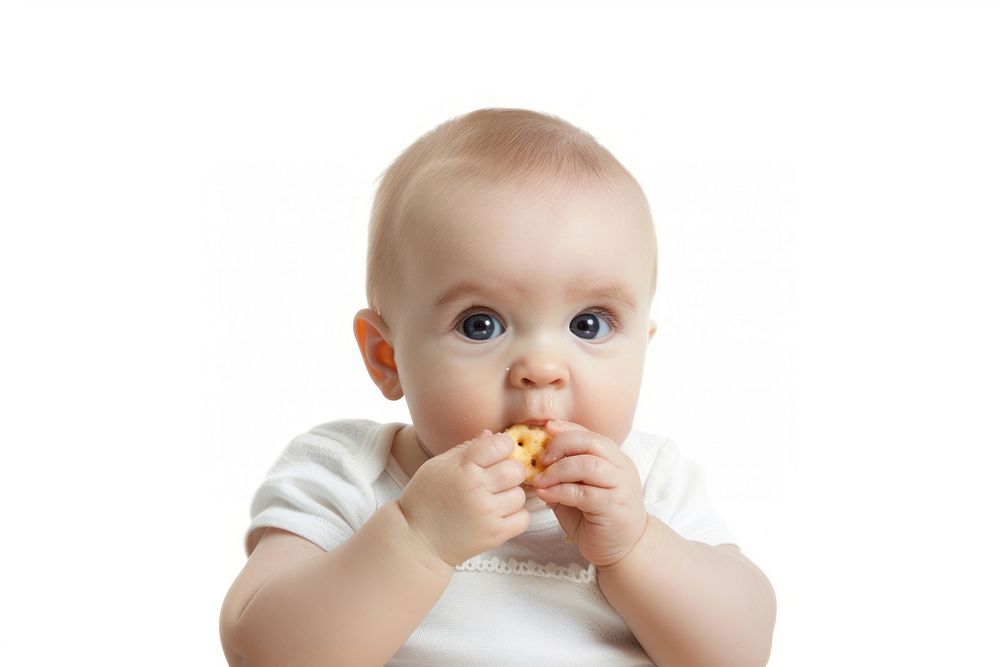 Adorable baby eating cracker | Free Photo - rawpixel