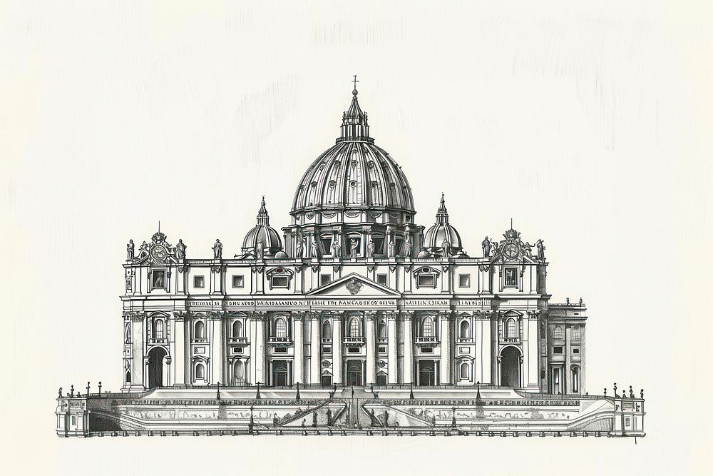 Detailed Vatican architectural illustration | Free Photo Illustration ...