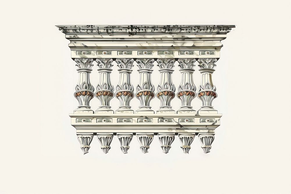 Ornate classical architectural column illustration | Free Photo ...