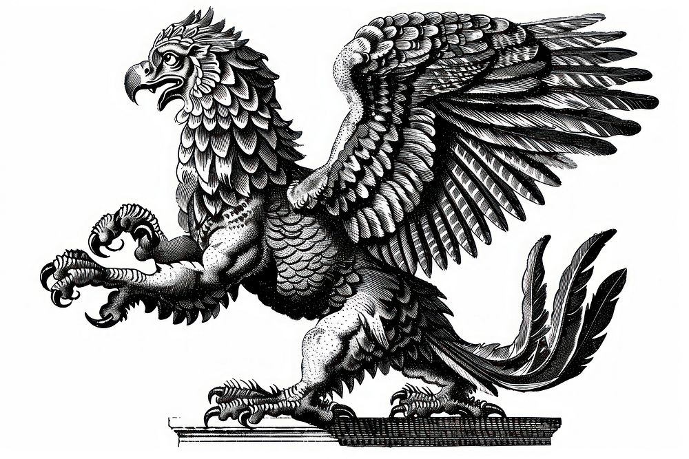 Detailed mythical griffin illustration | Free Photo Illustration - rawpixel