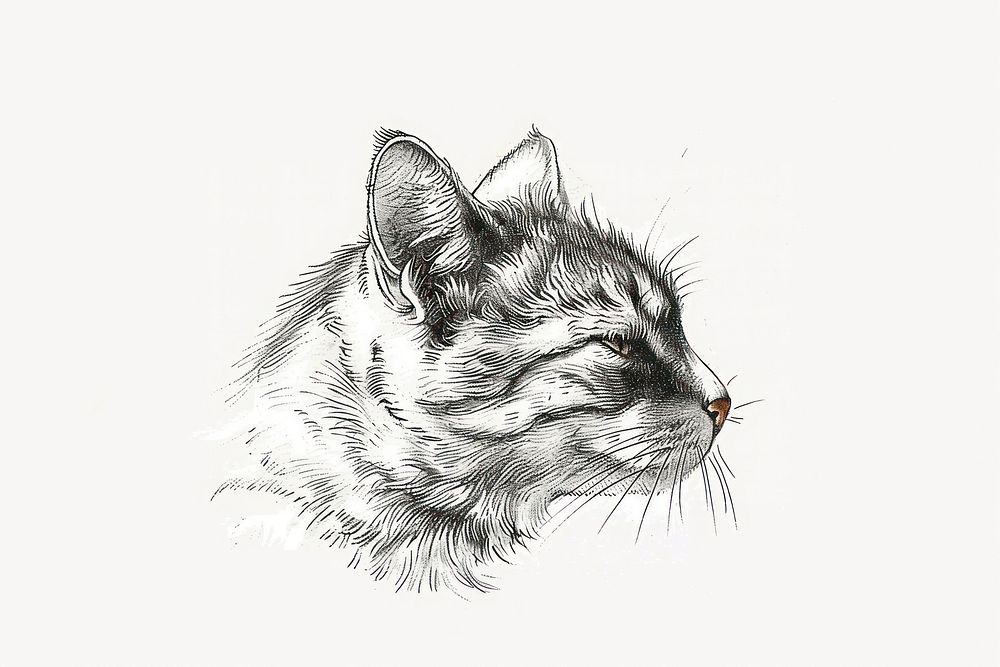 Detailed cat sketch illustration | Free Photo Illustration - rawpixel