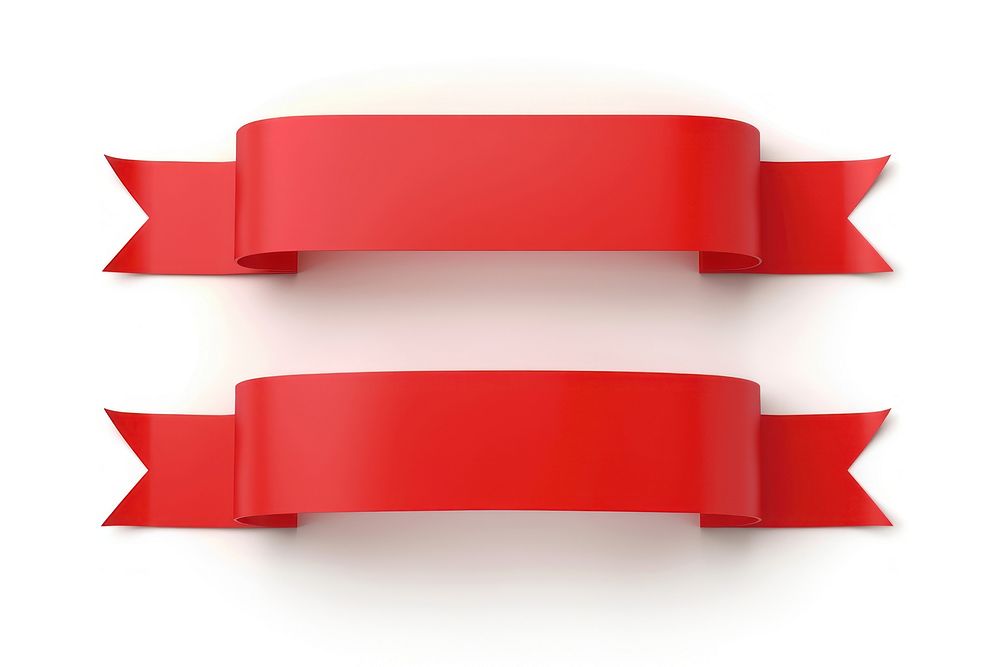 Red ribbon banners isolated illustration | Free Photo Illustration ...