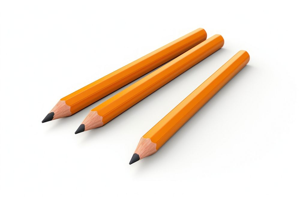 Three orange pencils isolated | Free Photo Illustration - rawpixel