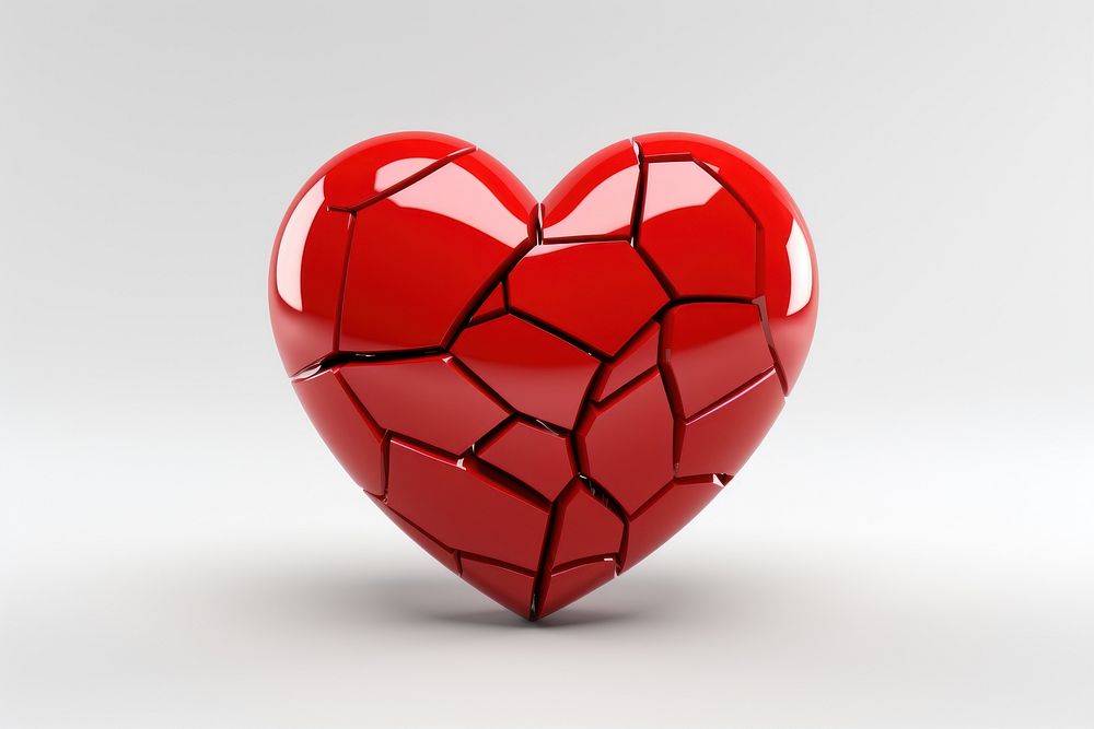 Shattered red heart illustration | Free Photo Illustration - rawpixel