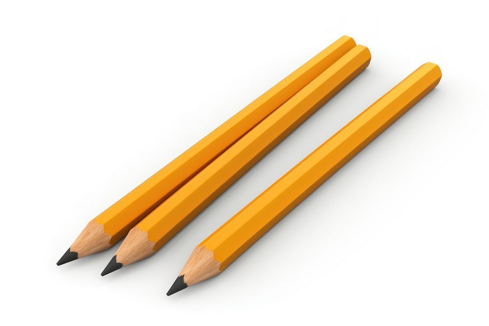Three yellow pencils isolated white | Free Photo Illustration - rawpixel