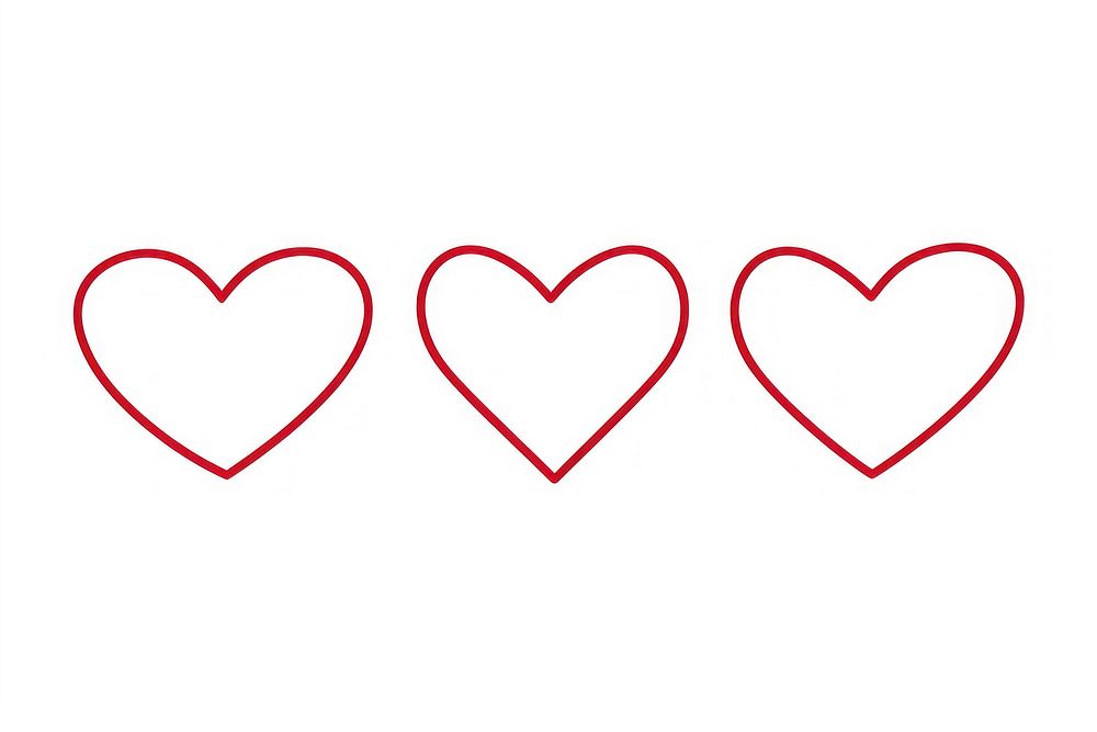 Three red heart outlines | Free Photo Illustration - rawpixel