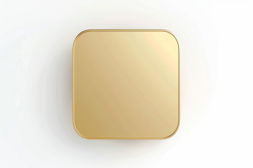 Minimalist Golden Square Button Design Premium Photo Illustration