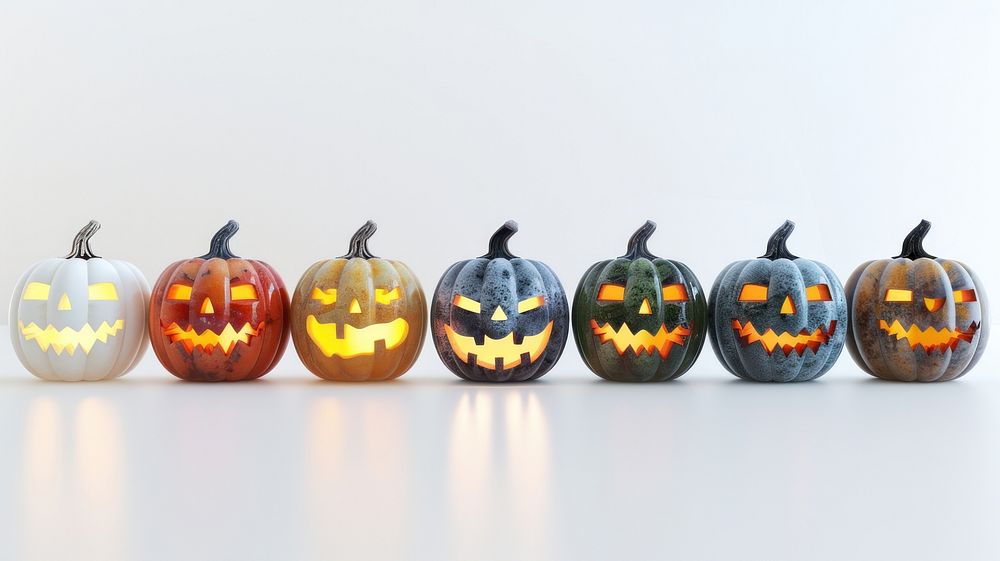 Colorful Halloween pumpkin lanterns | Free Photo Illustration - rawpixel