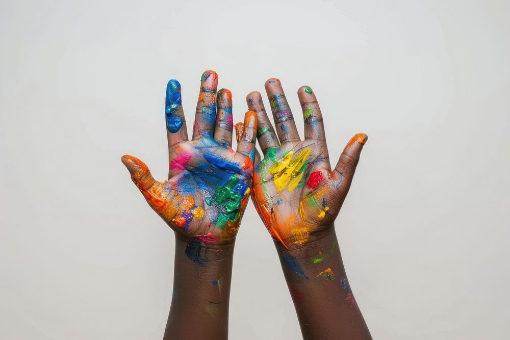 Colorful painted hands creativity | Free Photo - rawpixel