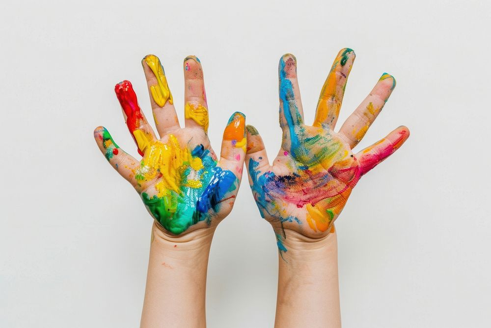 Colorful painted hands creativity | Free Photo - rawpixel