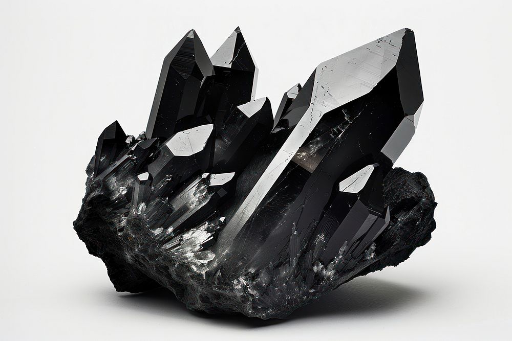 Glistening black quartz crystal cluster | Free Photo - rawpixel