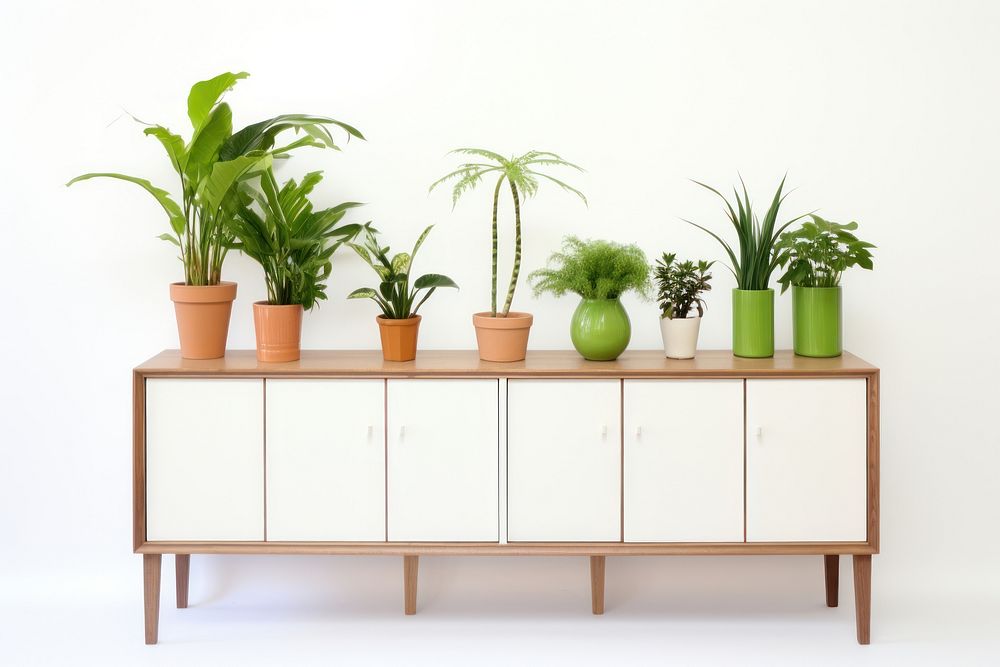 Houseplants furniture sideboard cabinet planter. | Free Photo - rawpixel