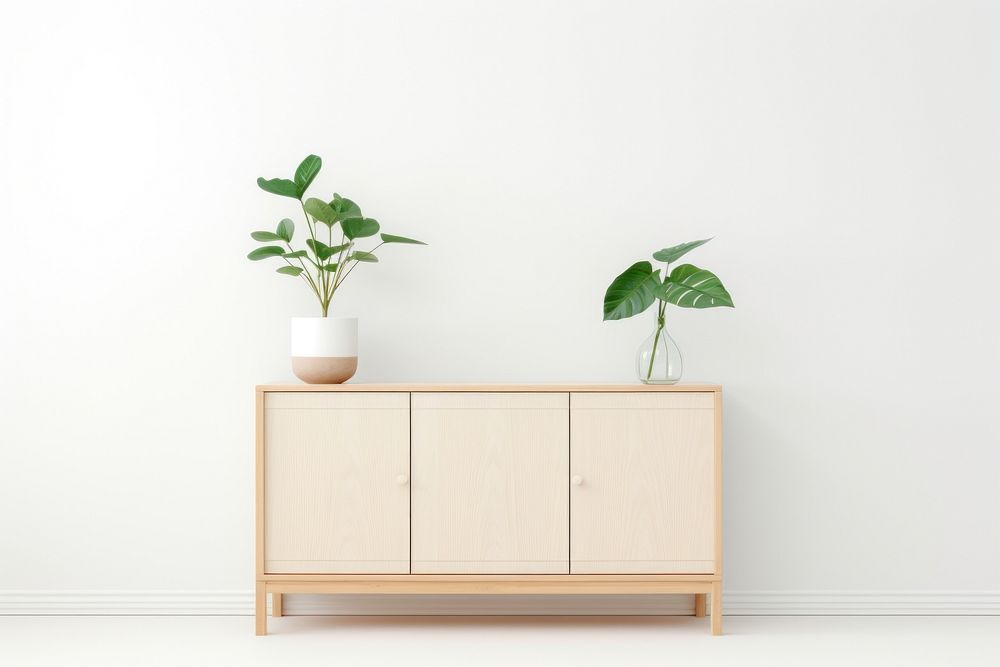 Houseplants furniture sideboard cabinet planter. | Free Photo - rawpixel