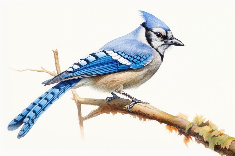 Vibrant blue jay illustration | Free Photo Illustration - rawpixel