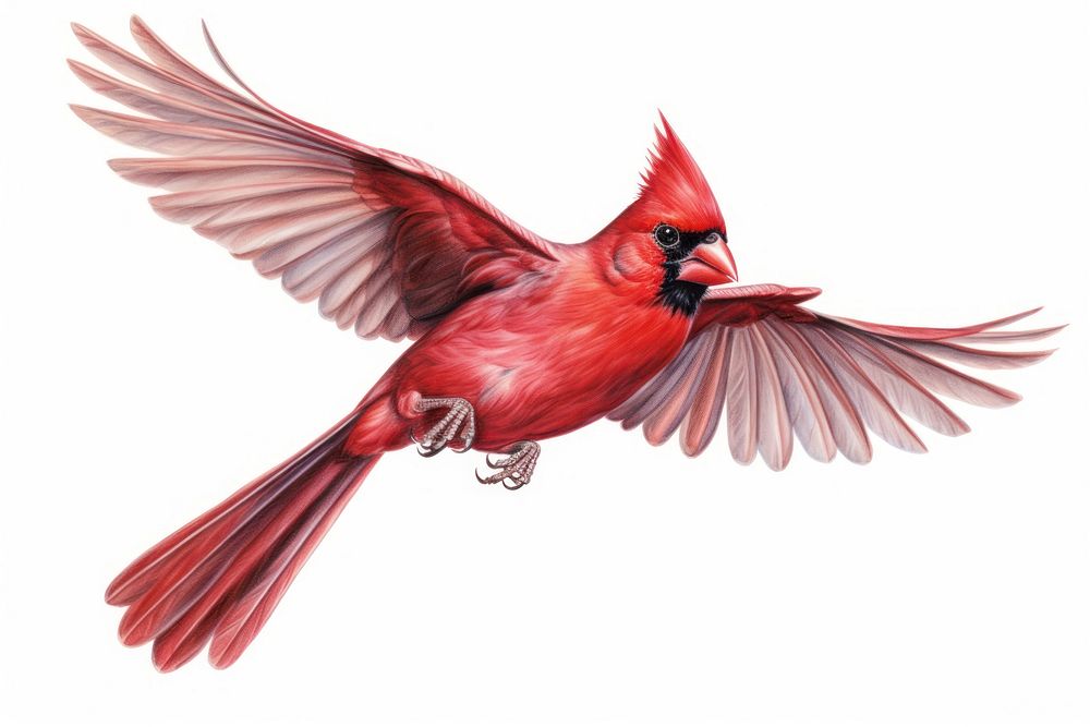 Flying Cardinal cardinal bird animal. | Free Photo Illustration - rawpixel