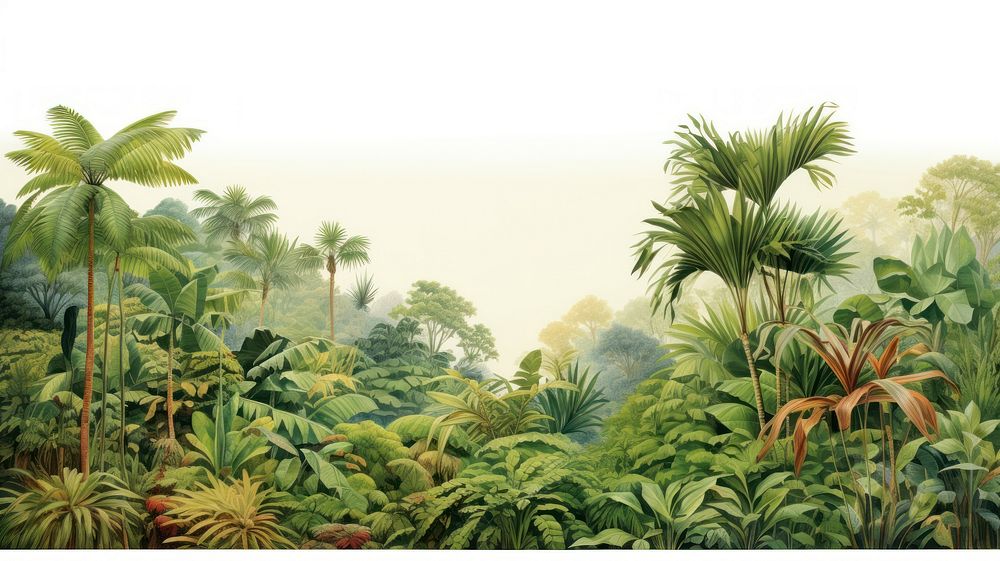 Lush tropical rainforest illustration | Free Photo Illustration - rawpixel