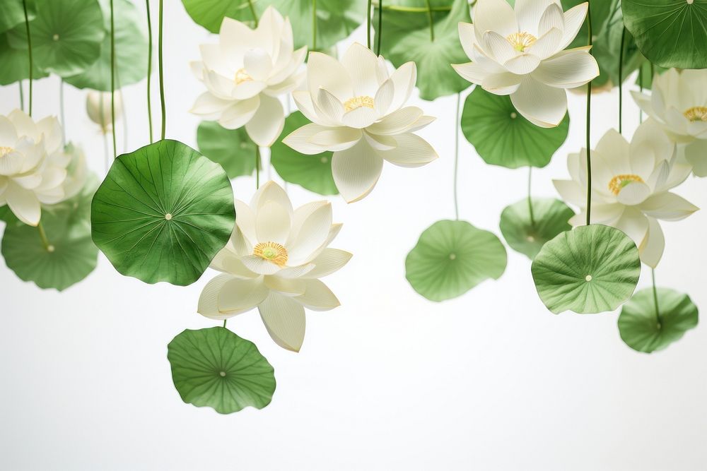 Elegant white lotus flowers hanging | Free Photo - rawpixel