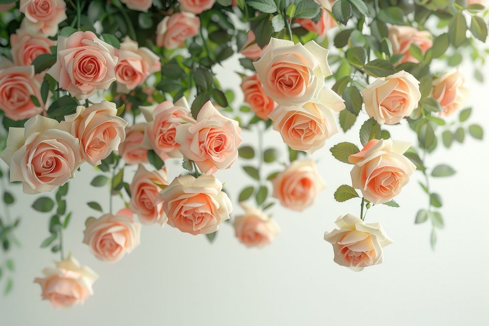 Elegant hanging peach roses arrangement | Free Photo - rawpixel