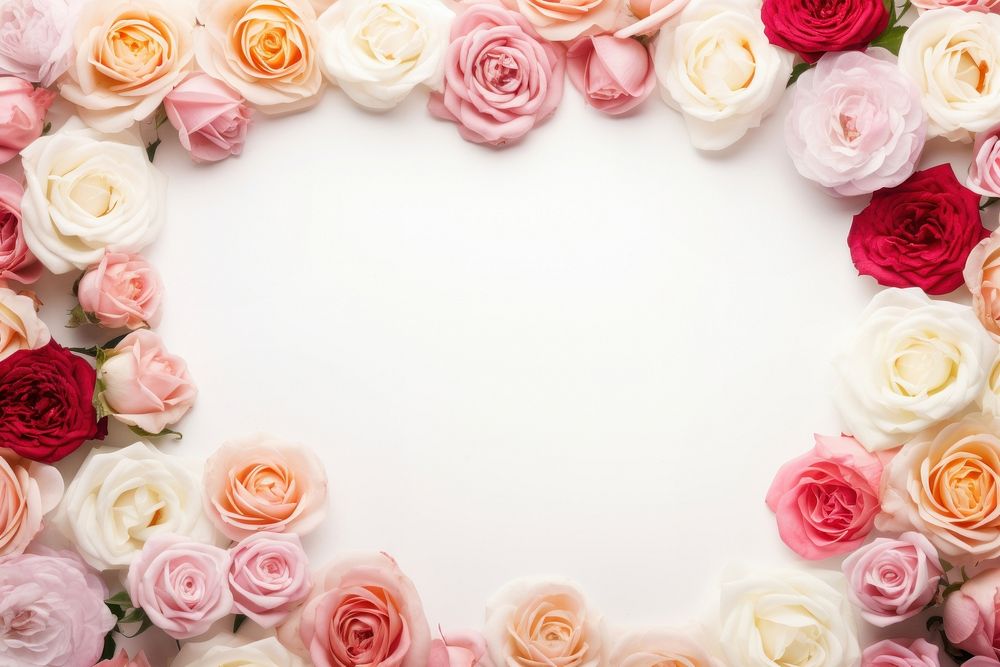Colorful roses frame background | Premium Photo - rawpixel